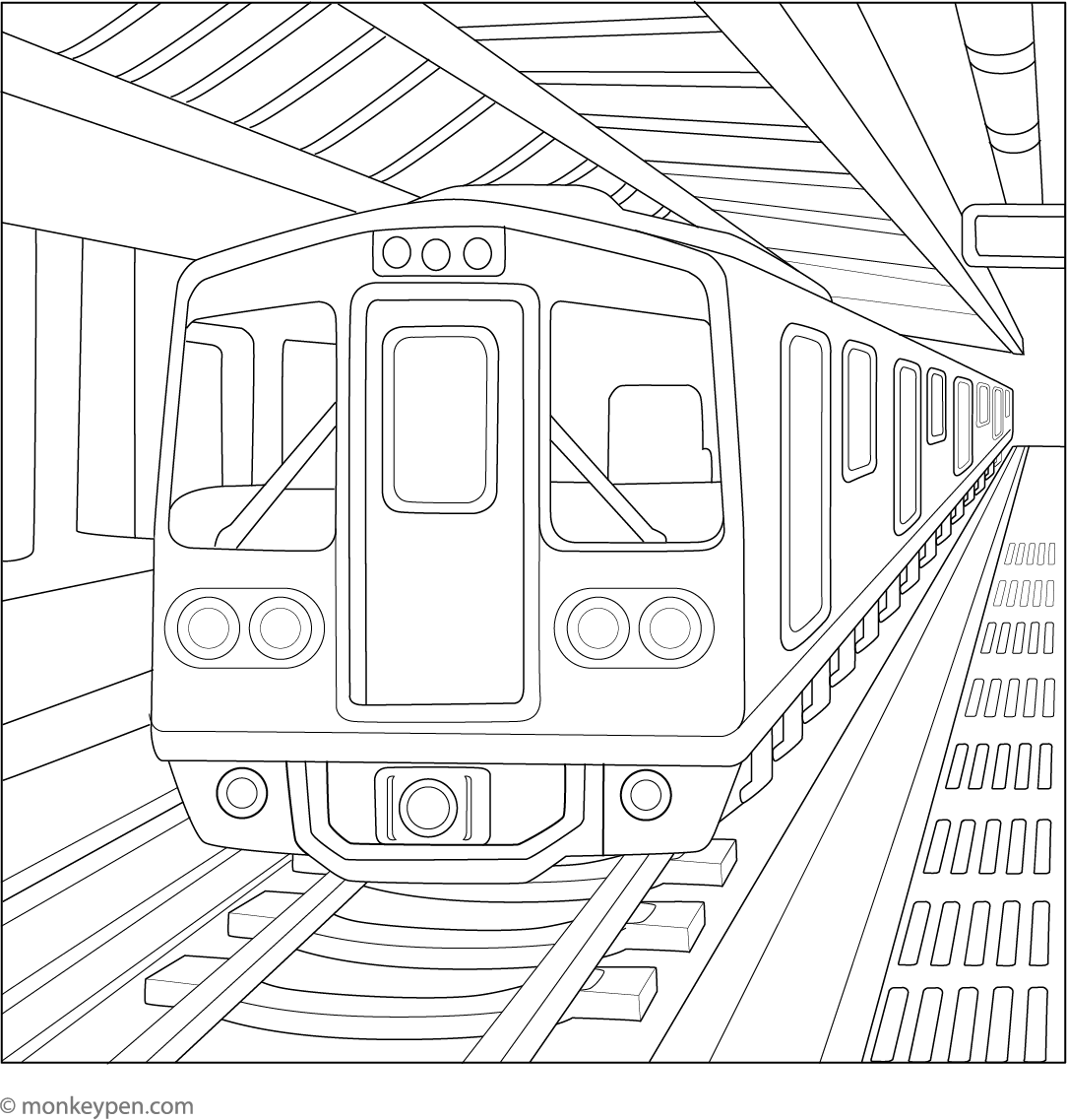 Subway Train | Free Coloring Printables for Learning & Fun