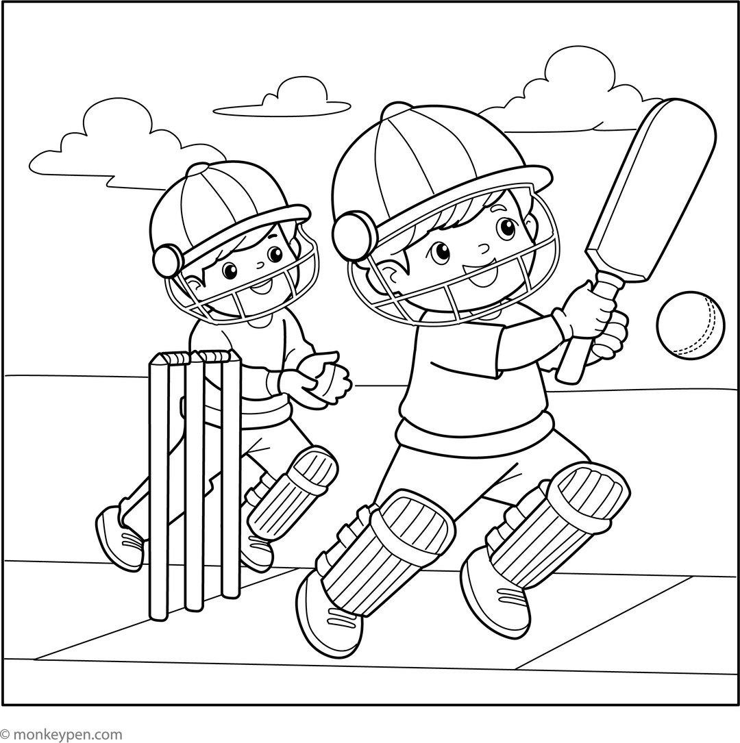 Free Printable Cricket Coloring Page for Kids