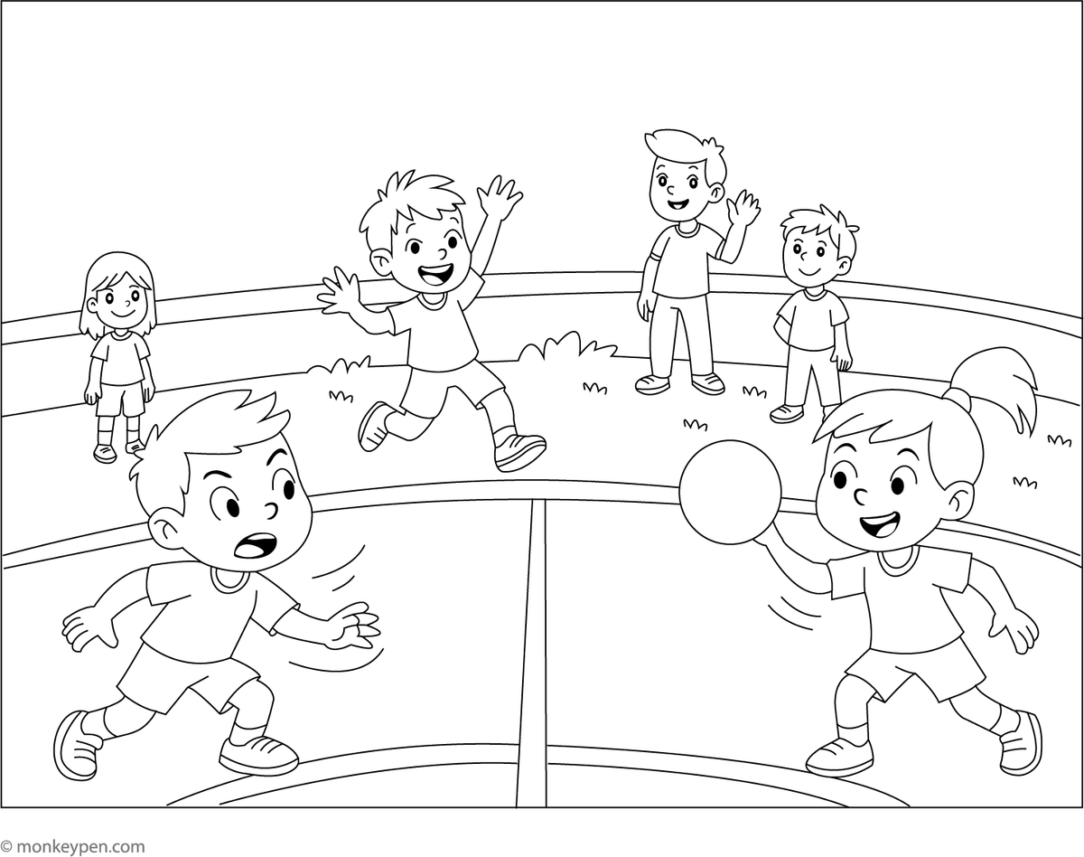 Dodgeball | Creative Kids Colouring Pages