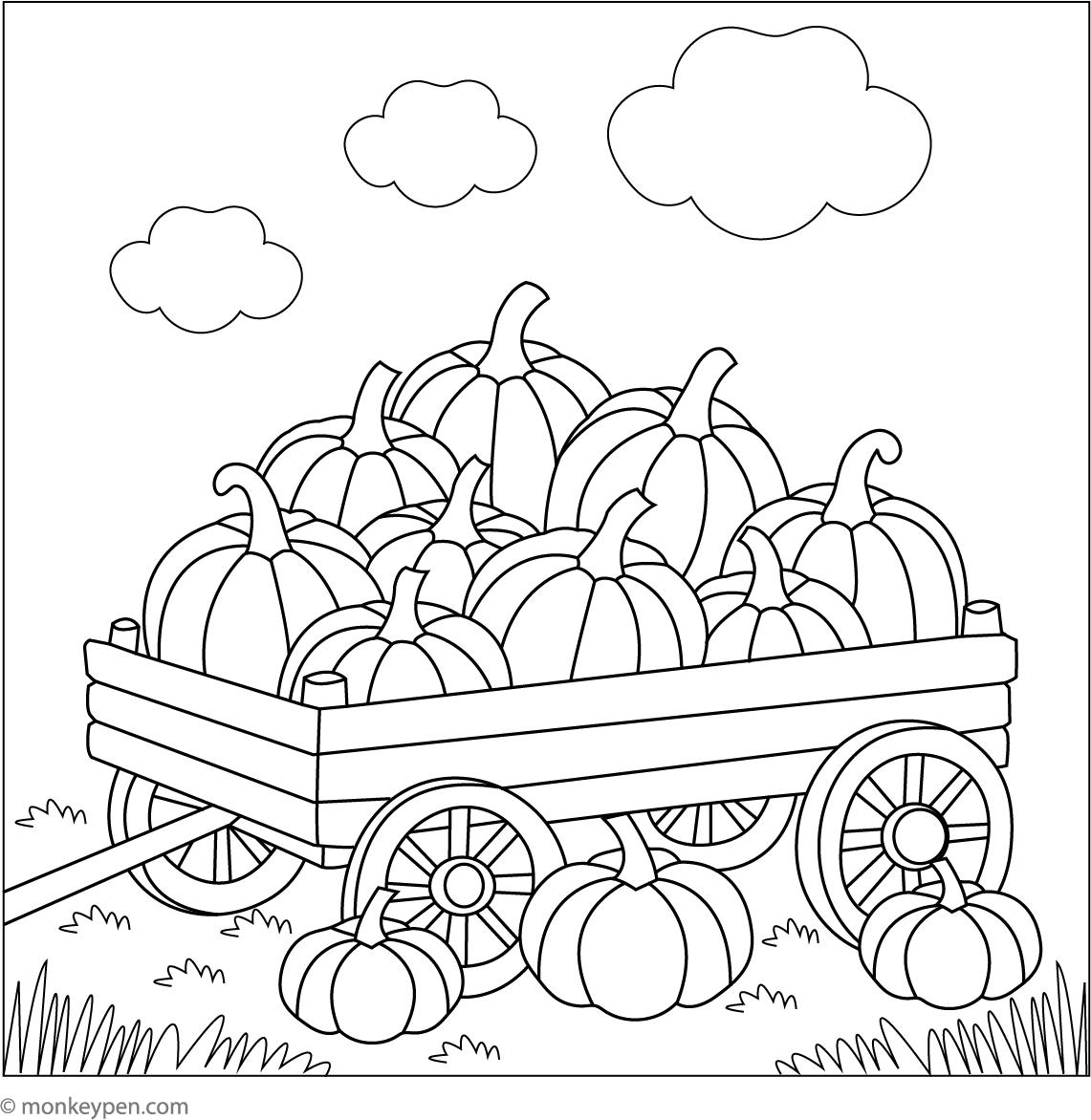 Pumpkin Harvest Time | Free Children's Coloring Page