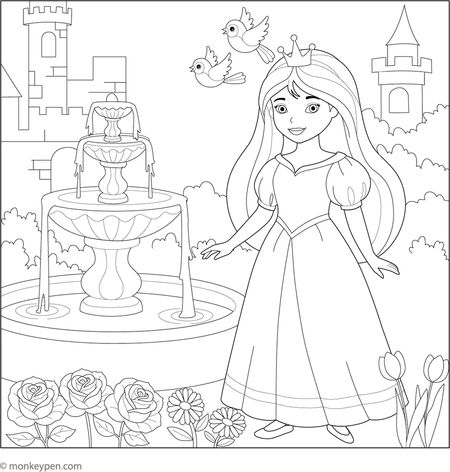 Princess Coloring Pages – Free Printables for Kids