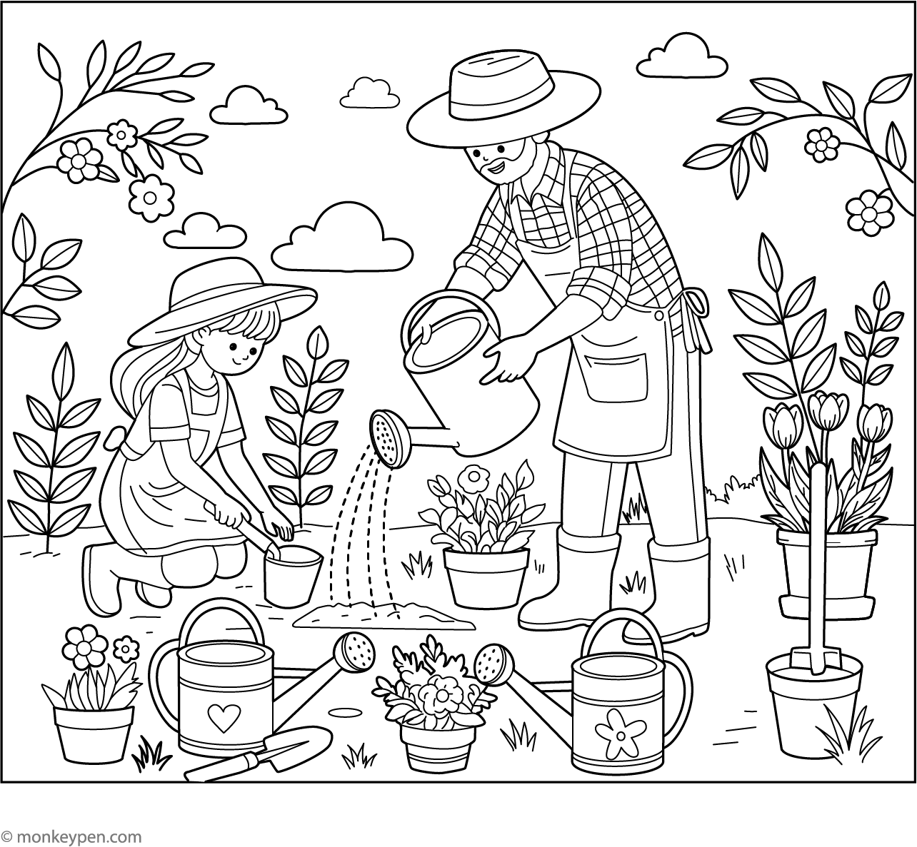 Spring Garden Coloring Pages Spring Garden Colouring Book Black spring-garden-coloring-pages-spring-garden-colouring-book-black