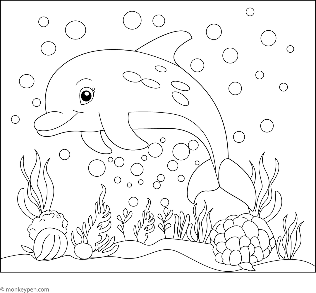 Free Printable Dolphin Coloring Page for Kids Fun Activity