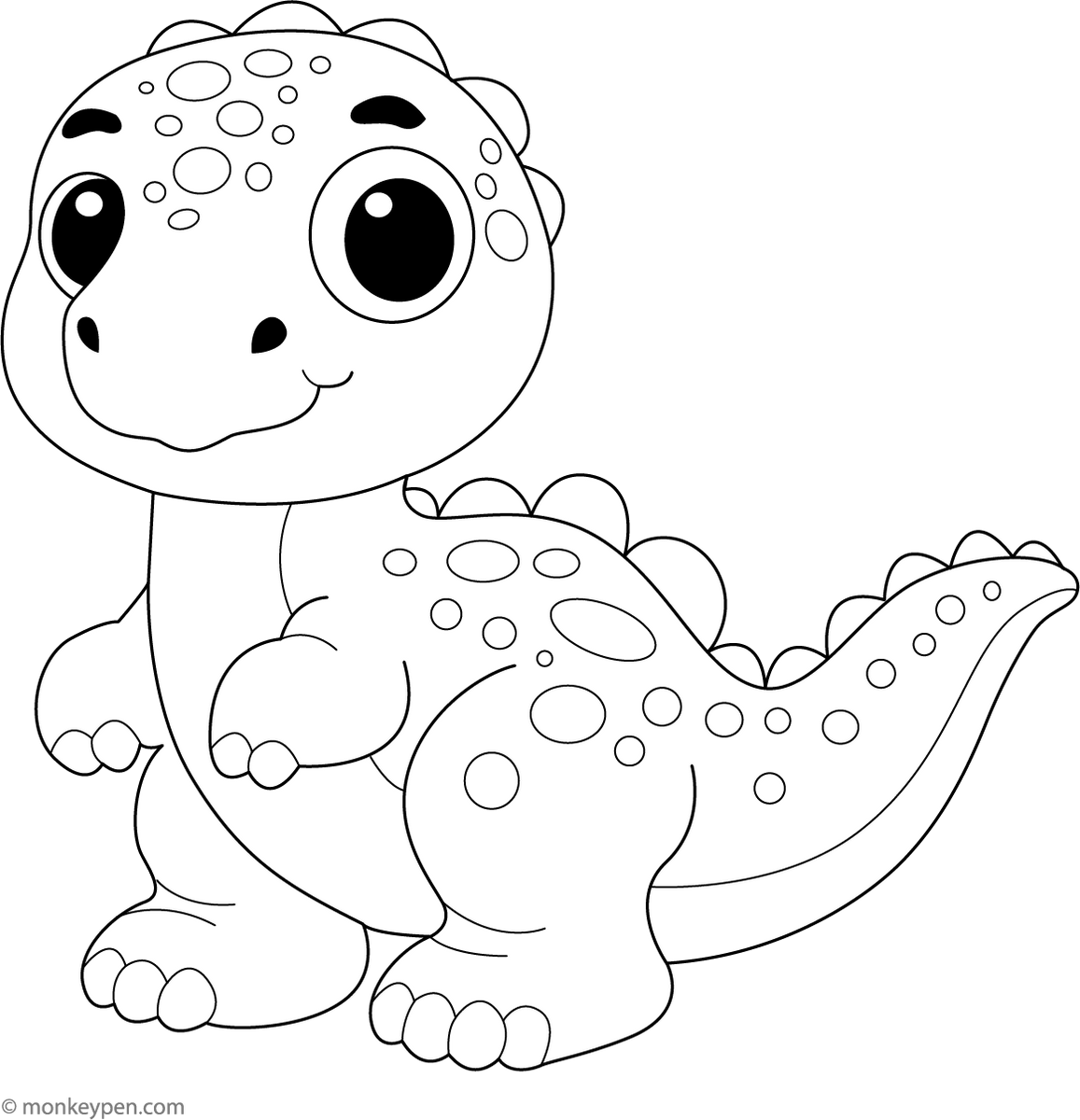 Cute Dinosaur Coloring Page – Free Kids Activity Printable