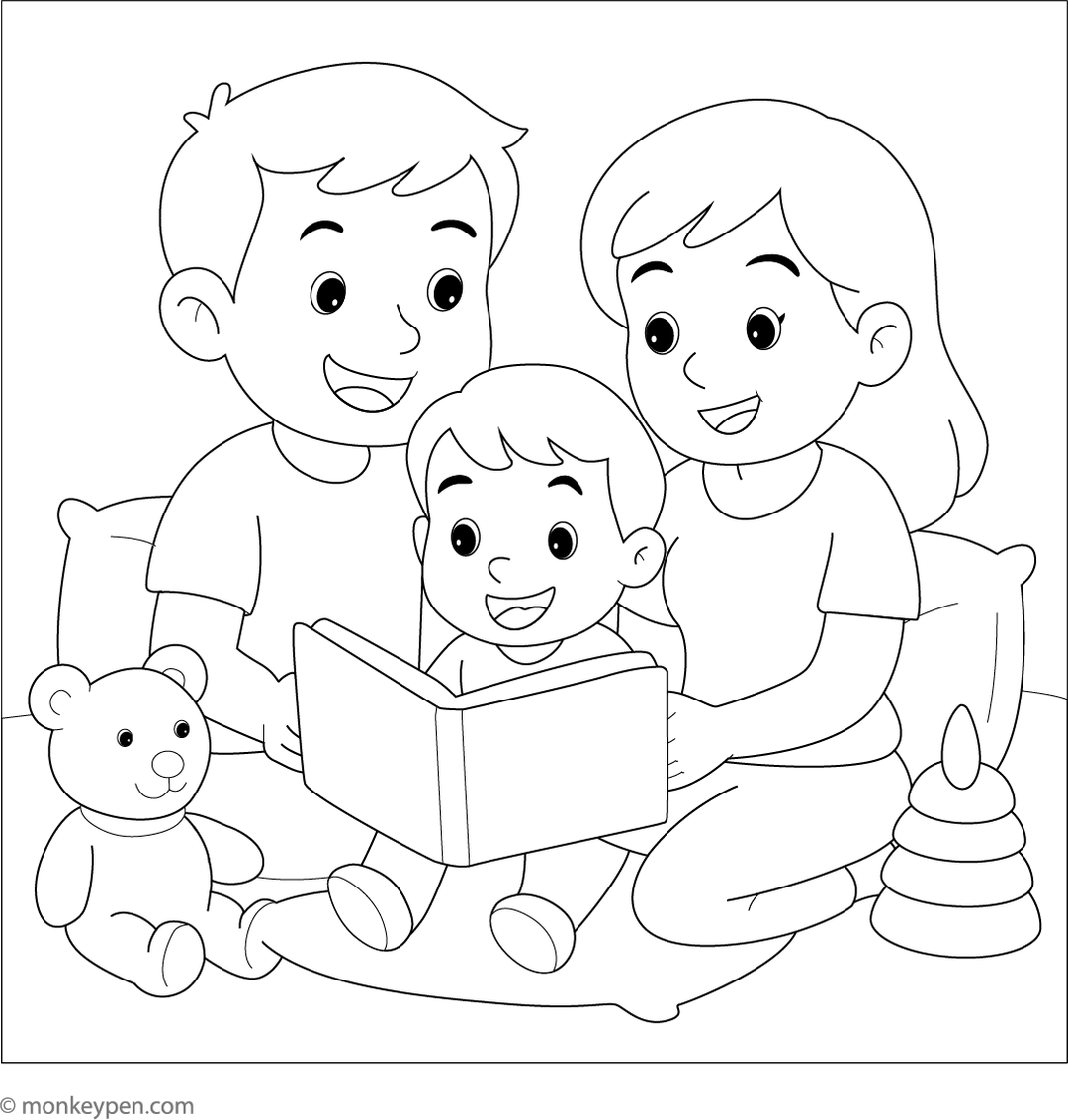 Family Coloring Book - Free Printable PDF