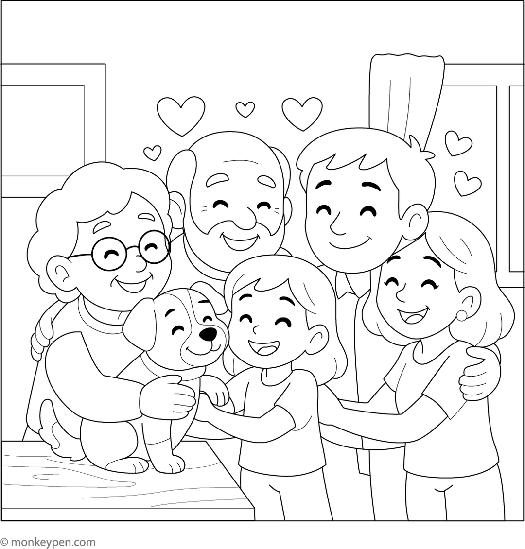 Family Coloring Pages-Free Printable Downloads