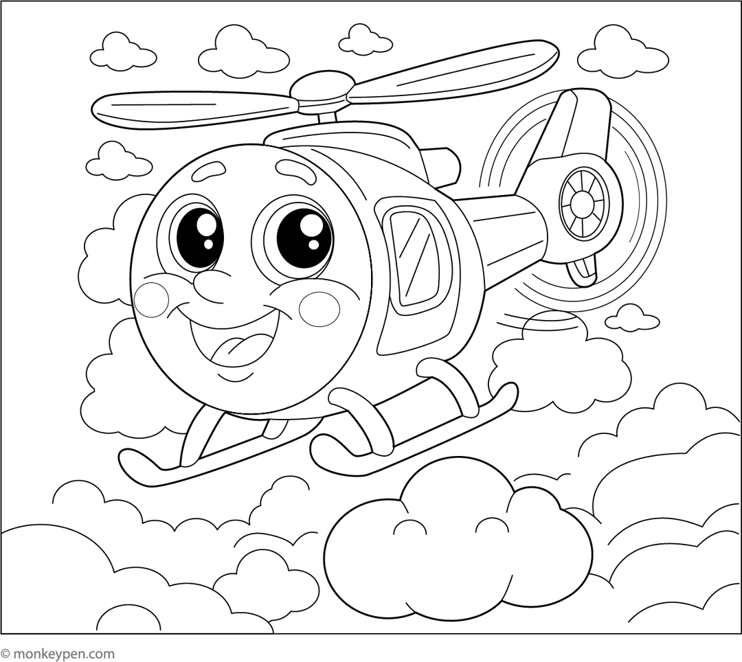Helicopter Coloring Pages - Free Printable Downloads