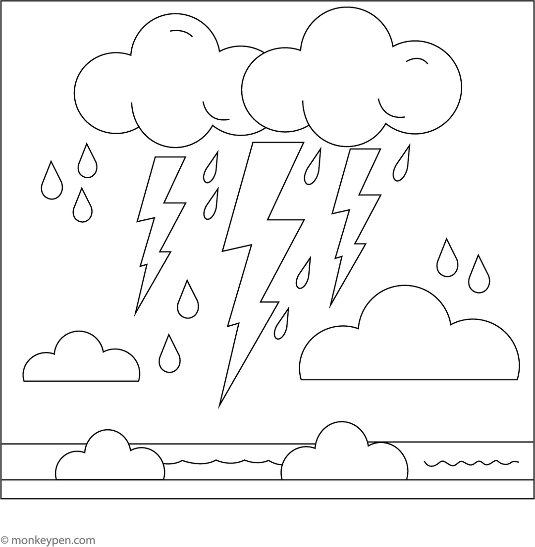 Lightning Coloring Sheet – Free Printable PDF for Kids