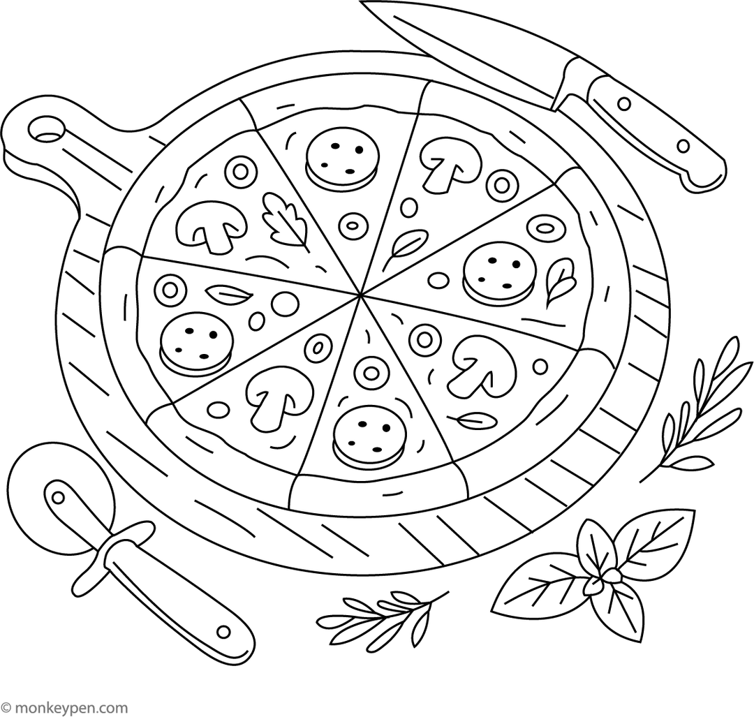 Printable Pizza Coloring Pages – Free PDF for Kids