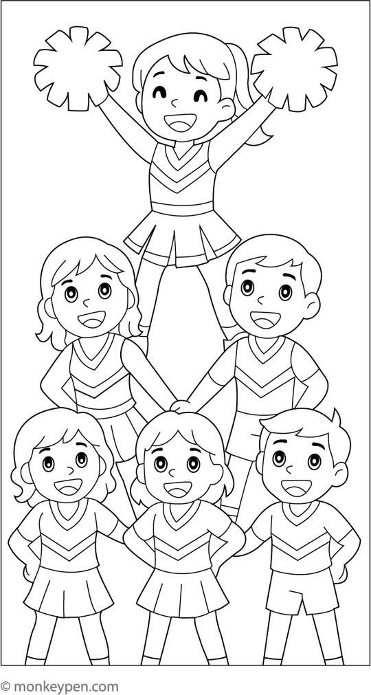 Cheerleaders Colouring Book - Free Printable PDF