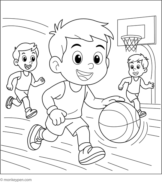 Basketball Coloring Book – Free Sports Printable for Kids