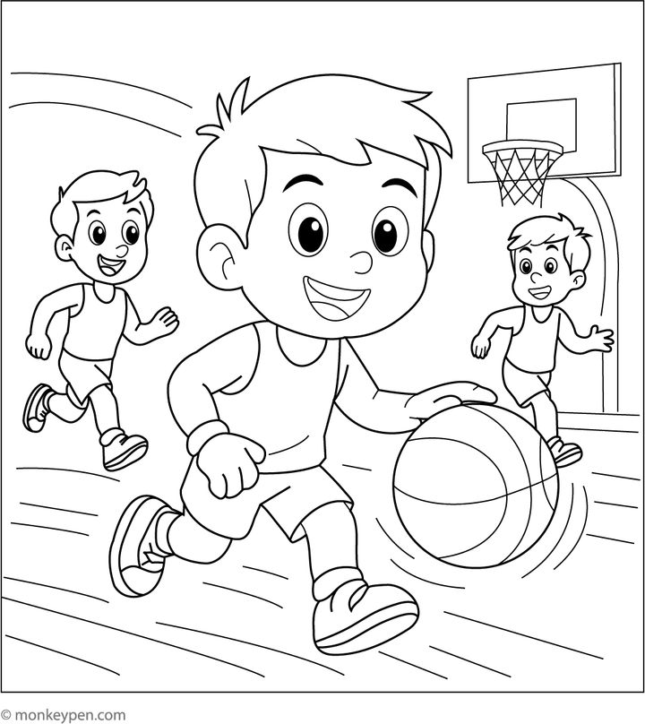 Basketball Coloring Book – Free Sports Printable for Kids