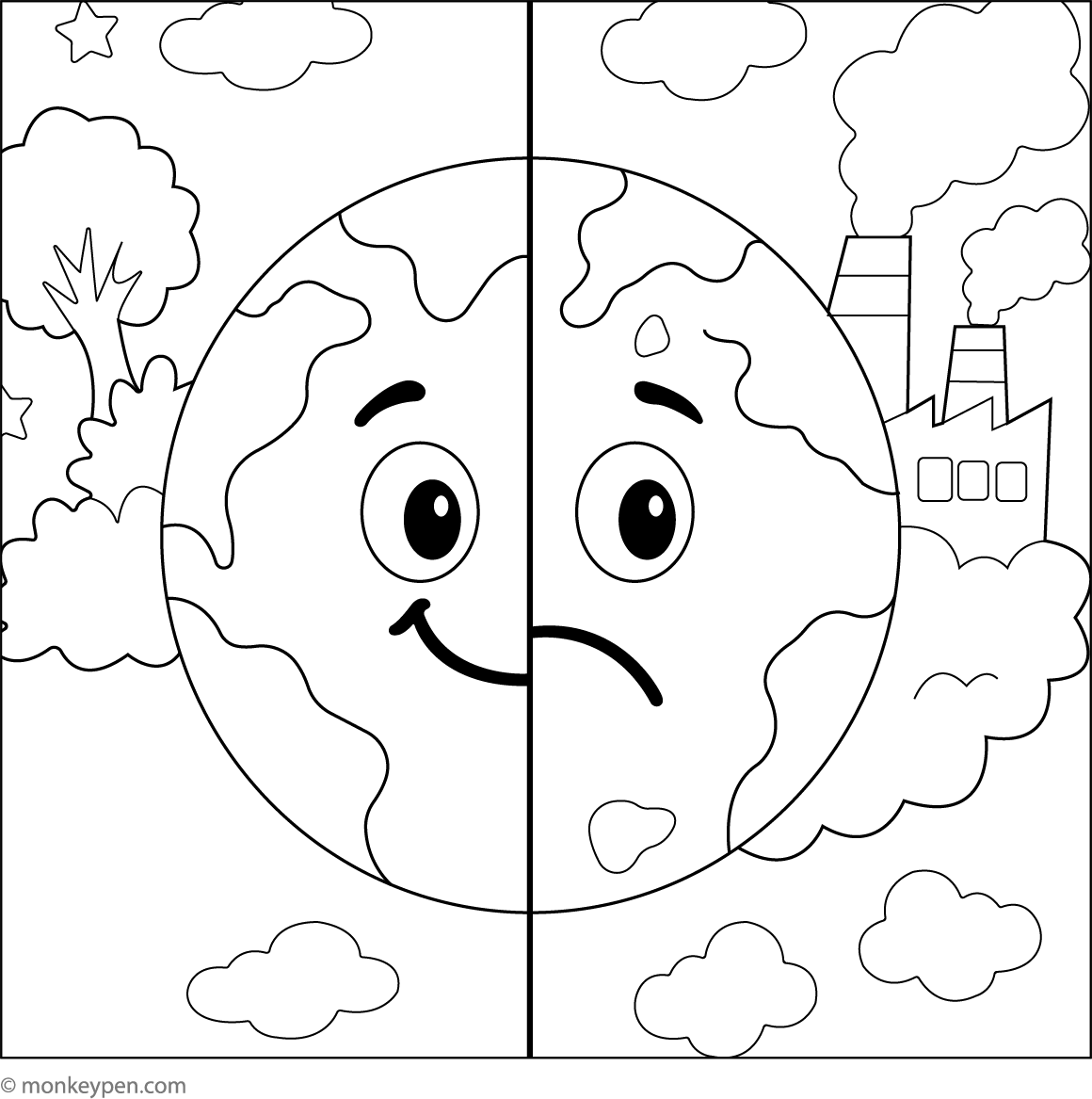 Clean vs. Polluted Earth