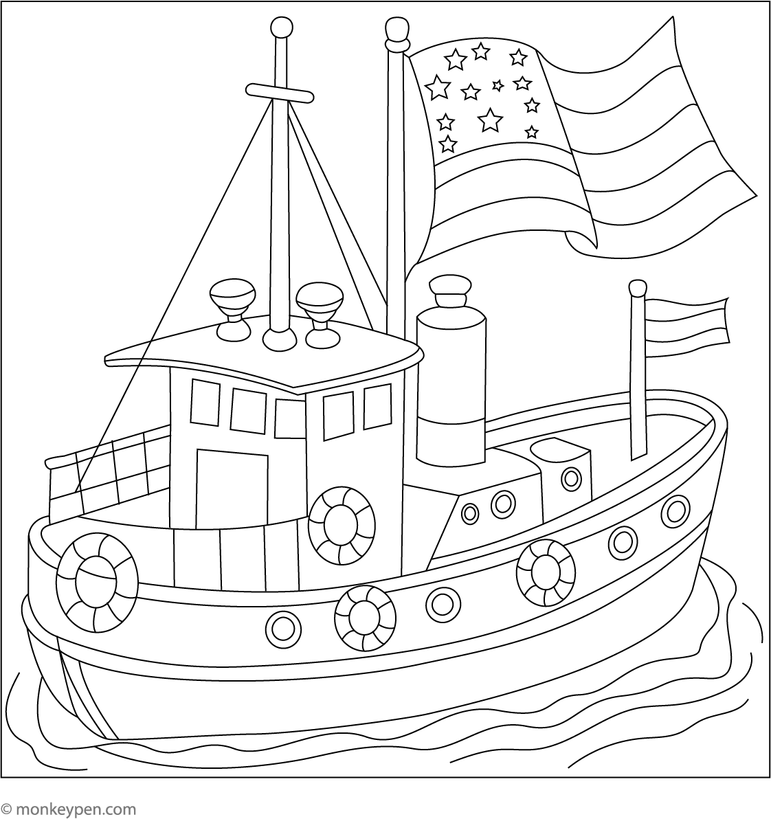 Navy Ship Coloring Page