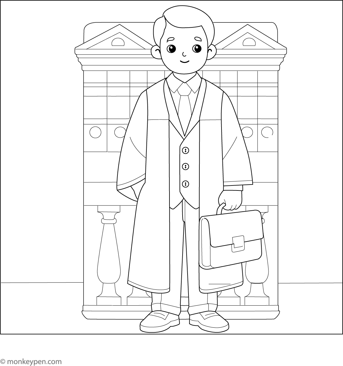 Lawyer Coloring Page – Free Kids Activity Printable