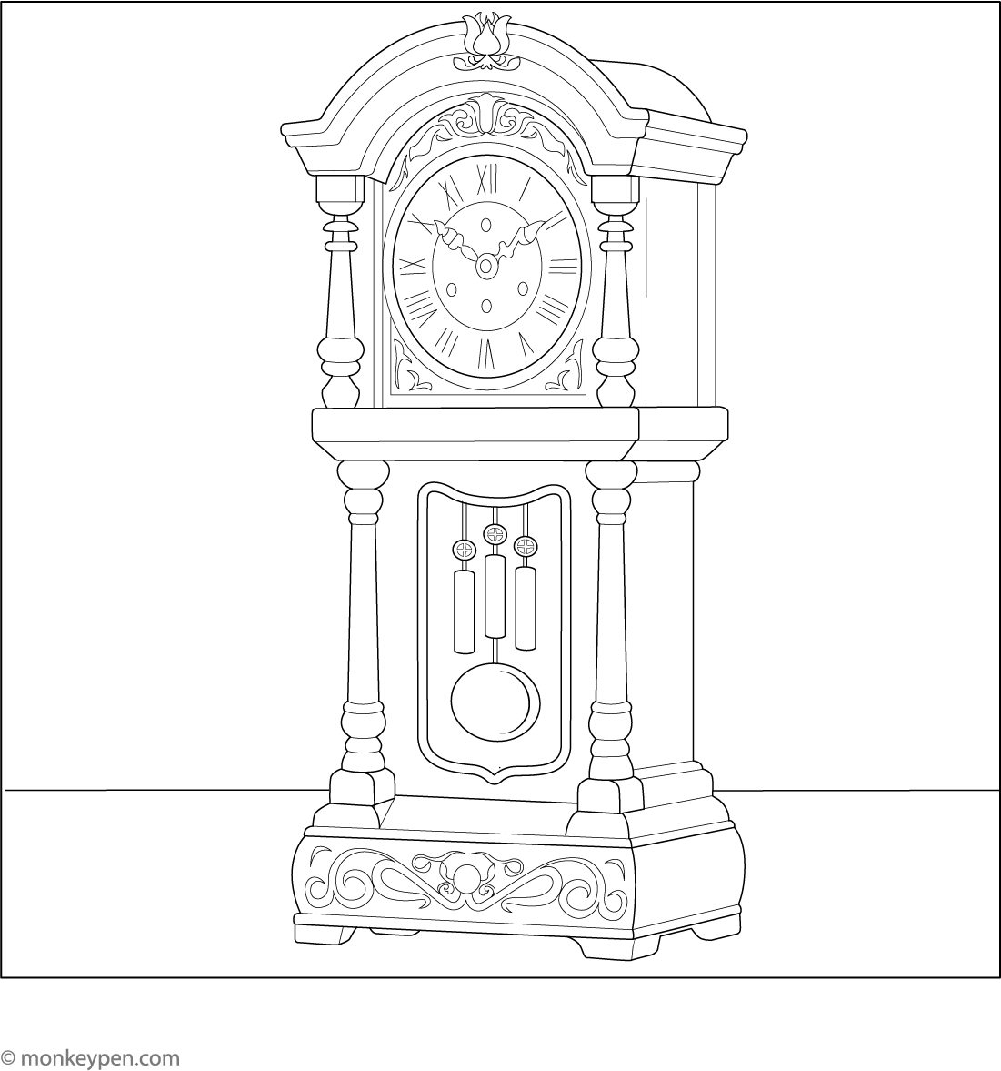 free printable clock coloring pages