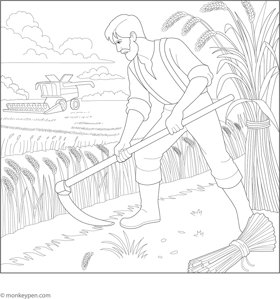 Farmer Coloring Page | Fun & Free Coloring Pages for Little Artists
