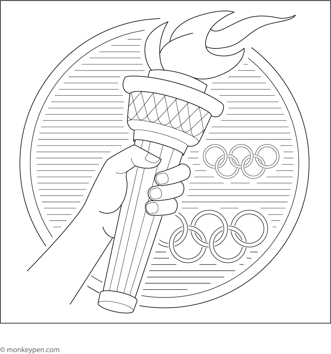 Olympic Torch Coloring Page – Free Kids Activity Printable
