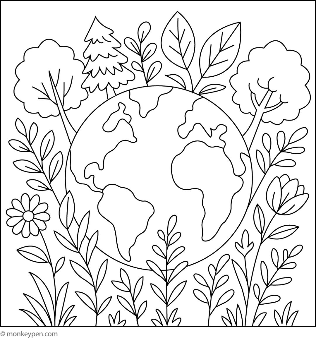 Tree Coloring Pages & Books – Apple , Coconut & More