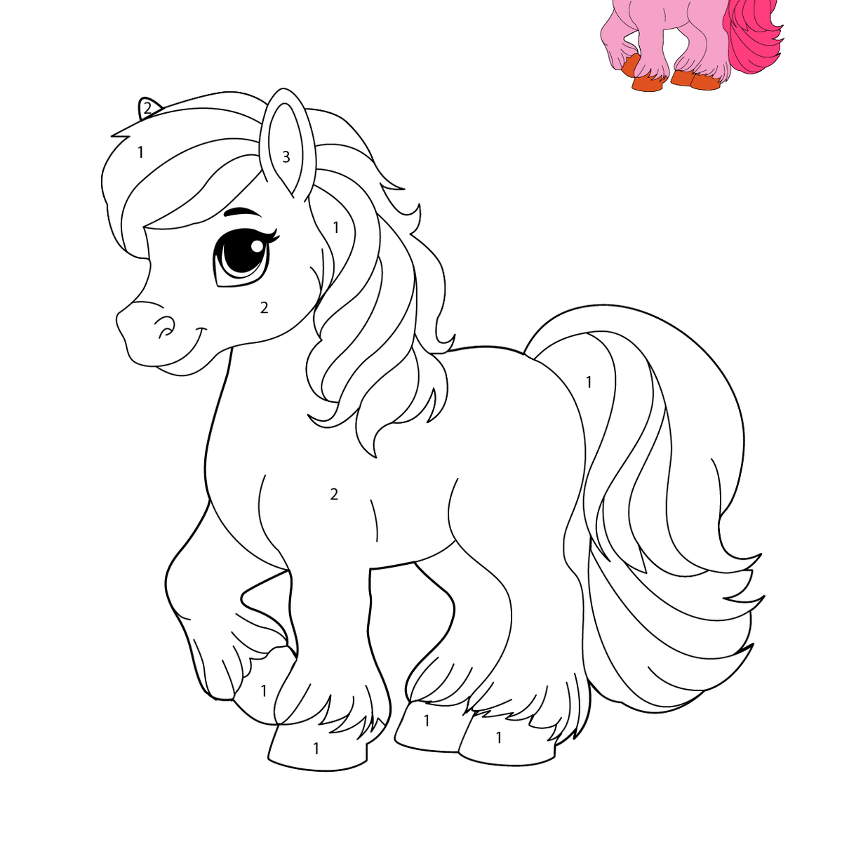 Cartoon Pony Color by Number – Free Downloadable for Kids