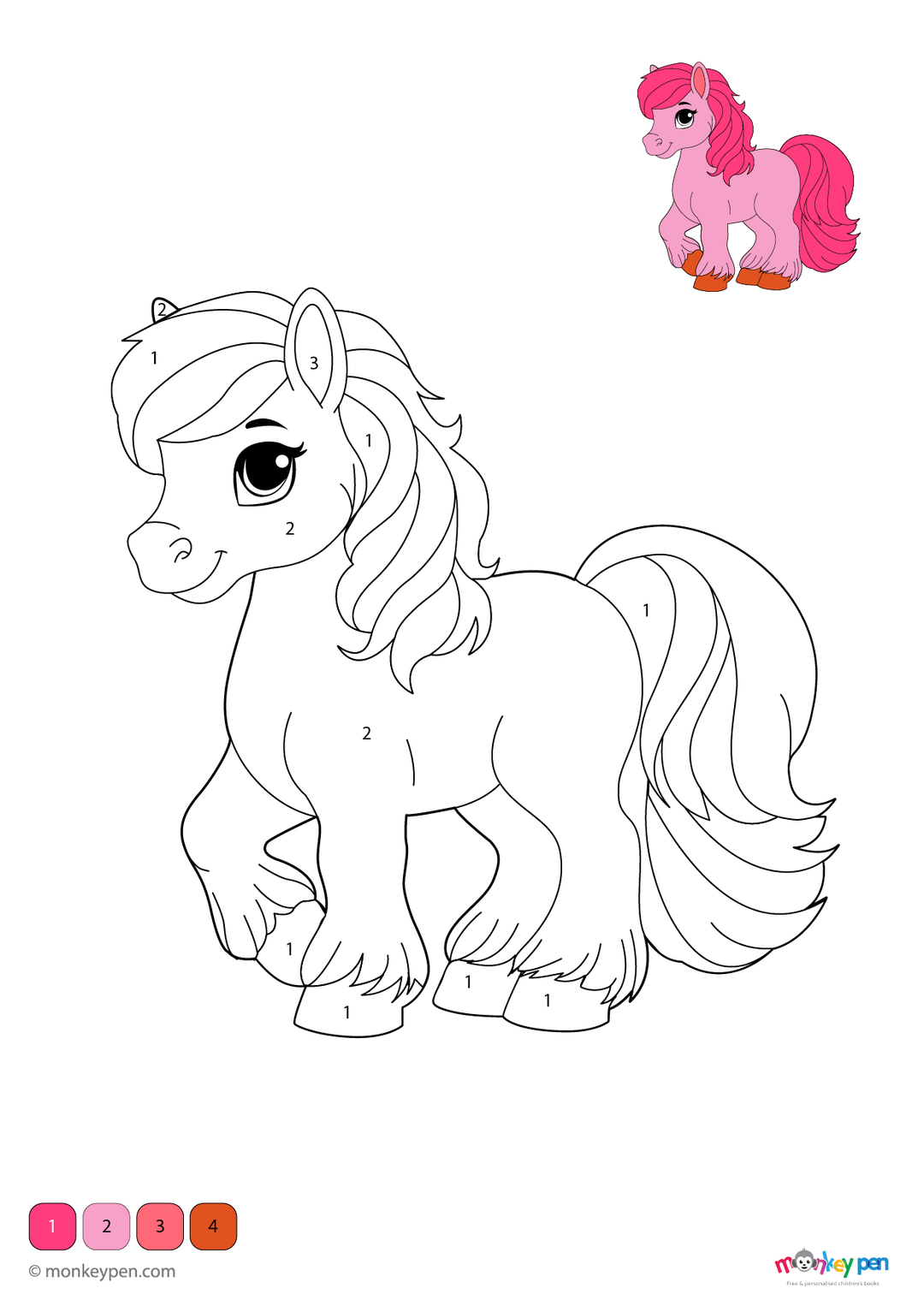 Cartoon Pony Color by Number – Free Downloadable for Kids