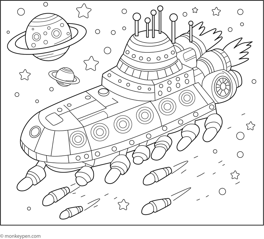 Space Coloring Pages – Fun Astronomy Activities