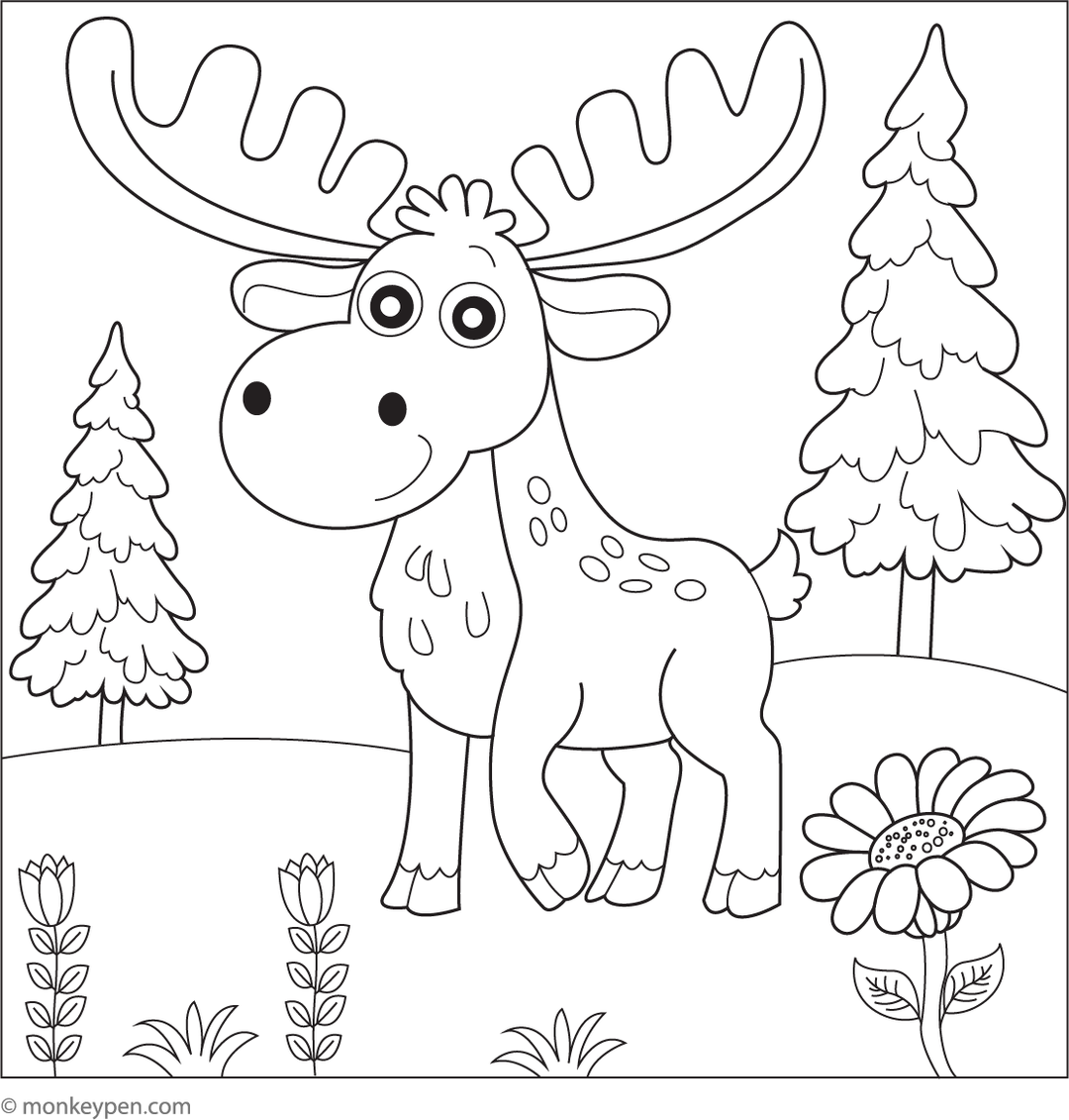 Wild Animal Coloring Pages – Free Printable PDF for Kids