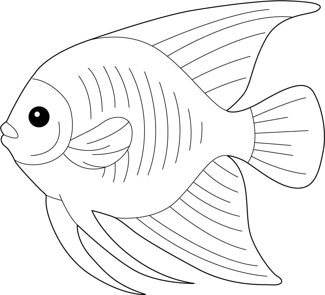 Free Printable Angel Fish Coloring Page for Kids