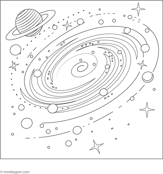 Printable Galaxy Coloring Sheet – Free PDF for Kids