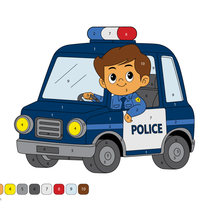 Police Car Color by Number | Fun Printable Activity for Kids