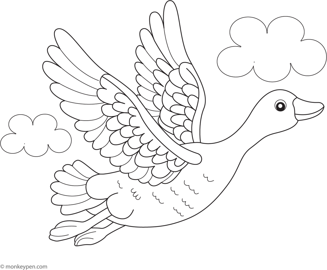 Flying Goose | Free Coloring Pages