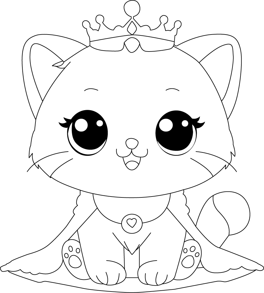 Cute Kitty Coloring Page – Free PDF for Kids to Print