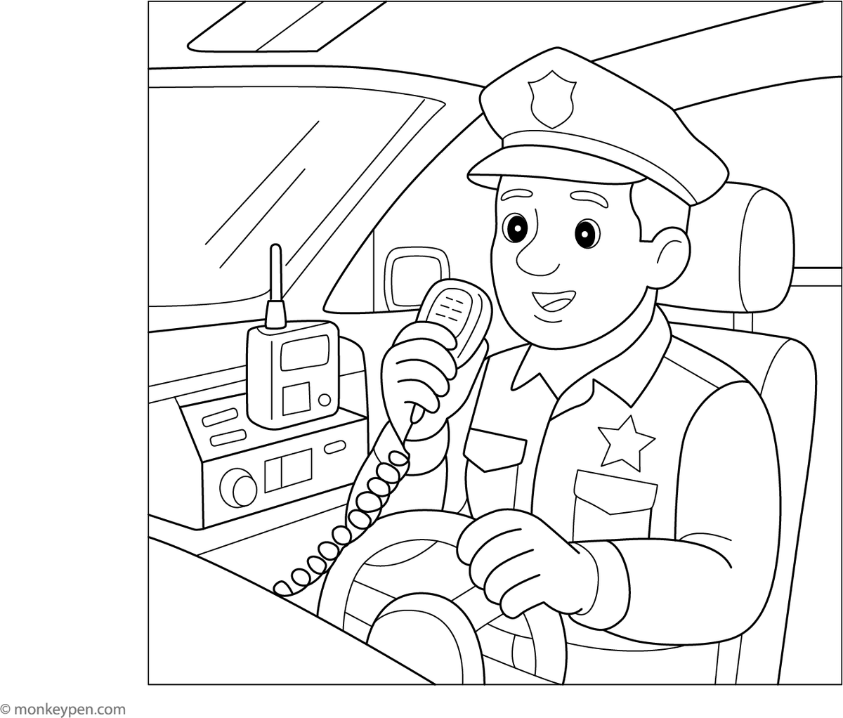Police Responding to an Emergency Call | Free Coloring Pages