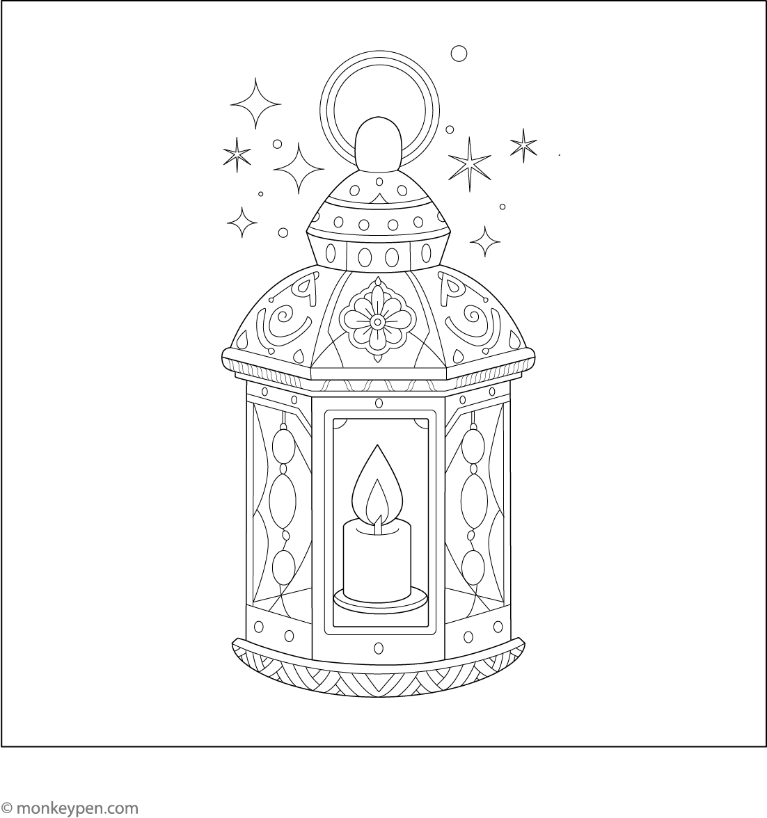 Printable Lantern Coloring Page PDF for Children – Free