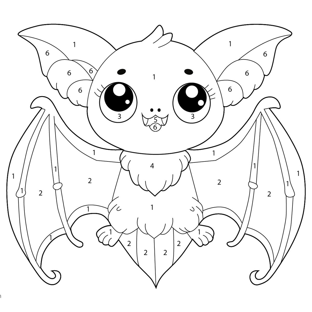 Vampire Bat Color by Number – Free Printable PDF for Kids
