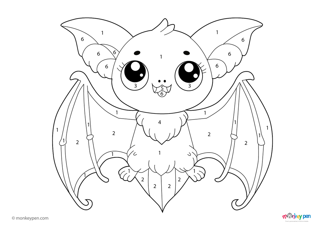 Vampire Bat Color by Number – Free Printable PDF for Kids