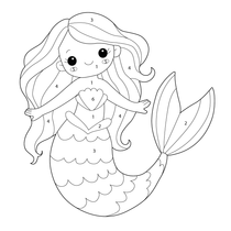 Mermaid Color by Number - Free Printable Coloring Pages