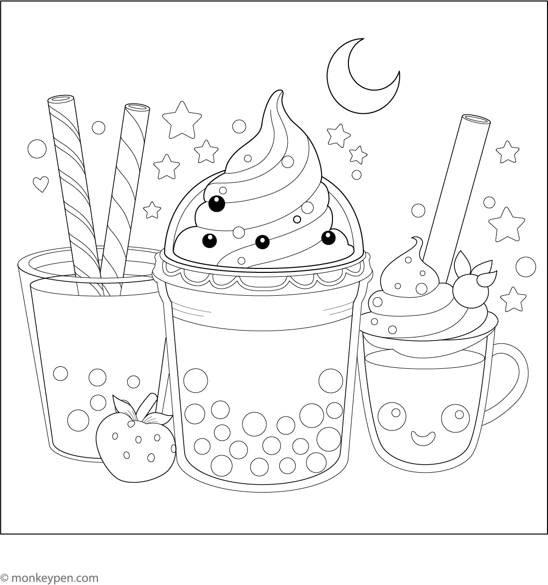 Boba Tea Coloring Page – Free Kids Coloring Page Download