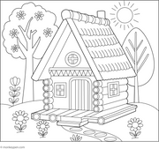 Hut Coloring Page