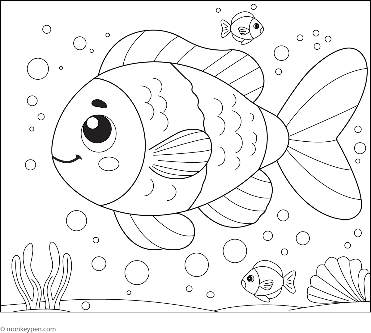 Bluefish Coloring Page – Free Printable for Kids