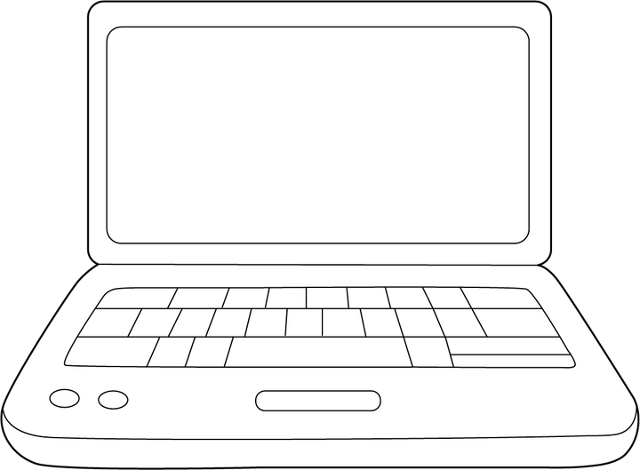 Free Printable Laptop Coloring Page for Kids