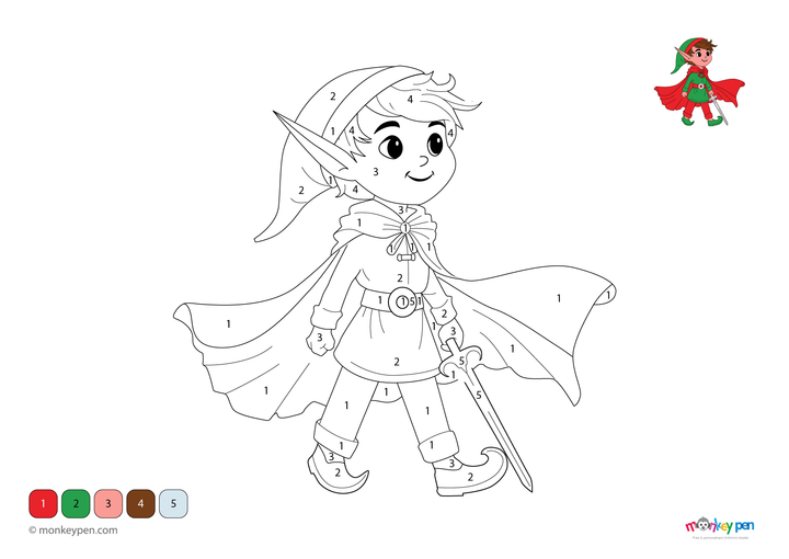 Elves Color by Number – Free Holiday PDF Download