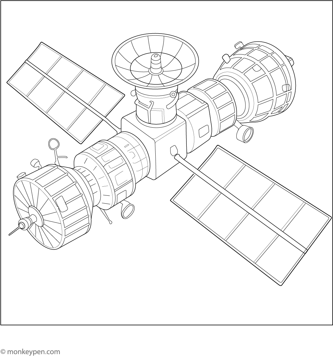 Satellite Coloring Page – Free Printable PDF for Kids