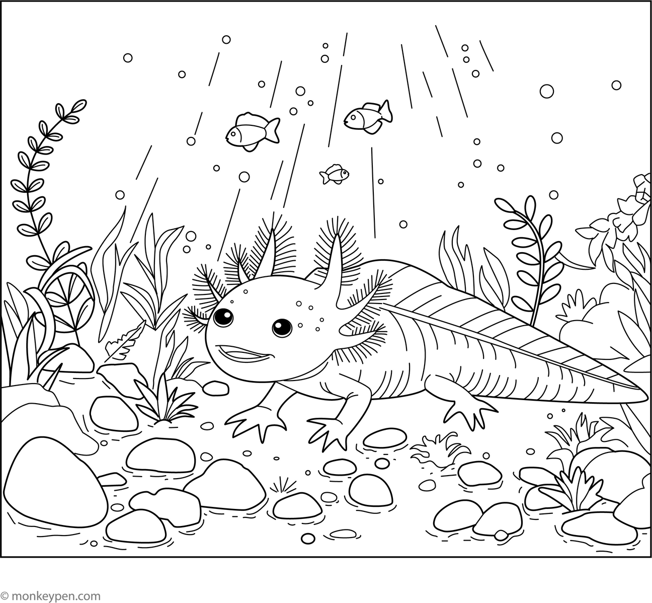 Axolotls Coloring Book | Fun Free Printable for Kids