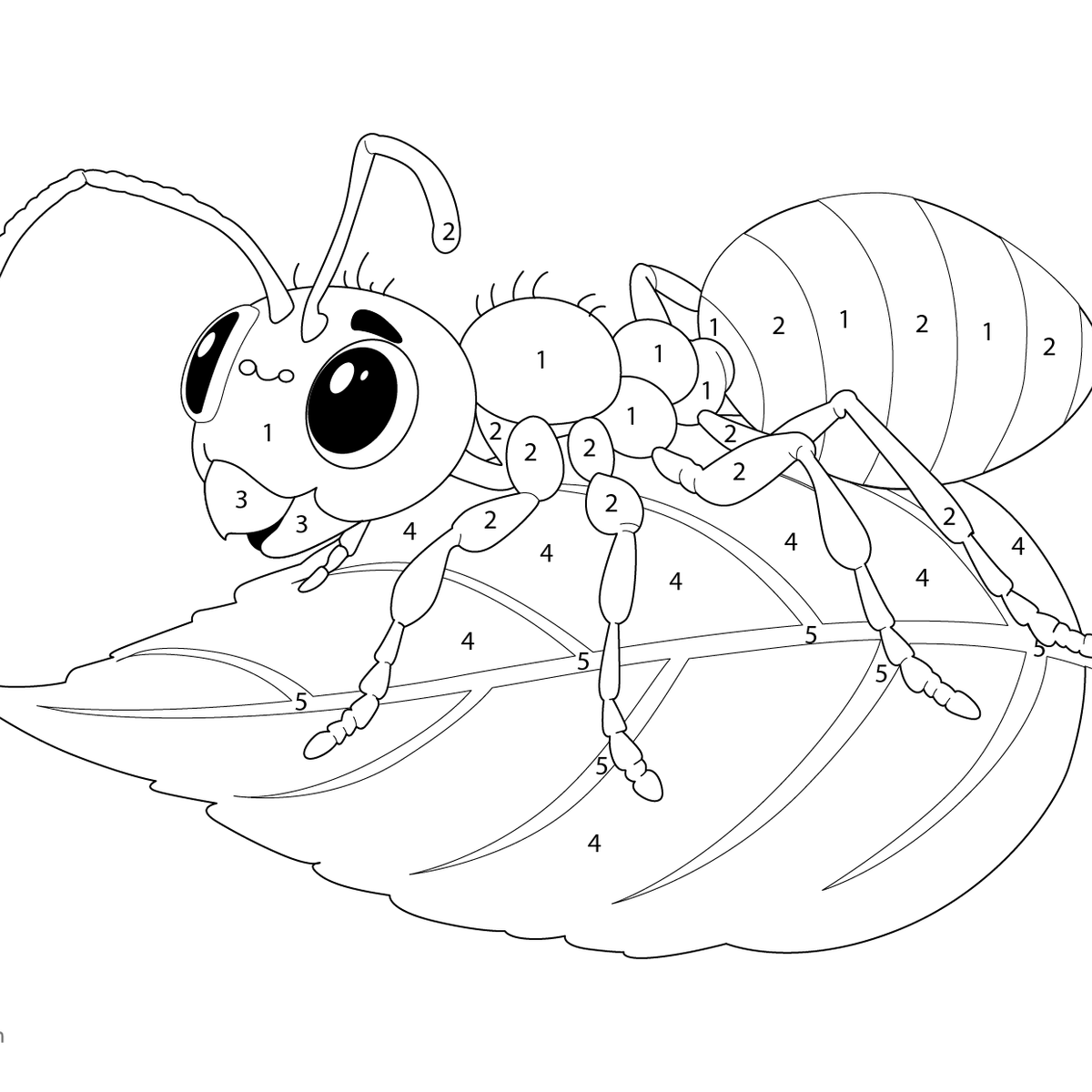 Leafcutter Ant – Color by Number PDF for Toddlers