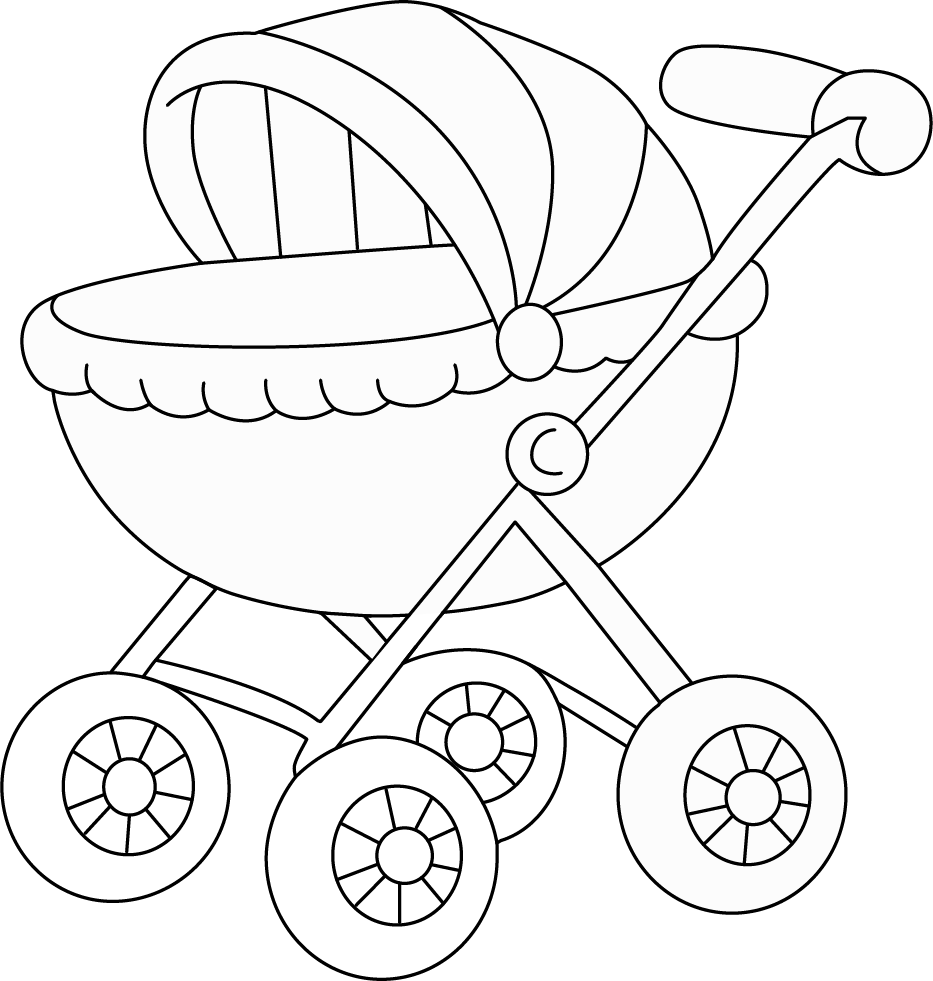 Baby Stroller Coloring Page