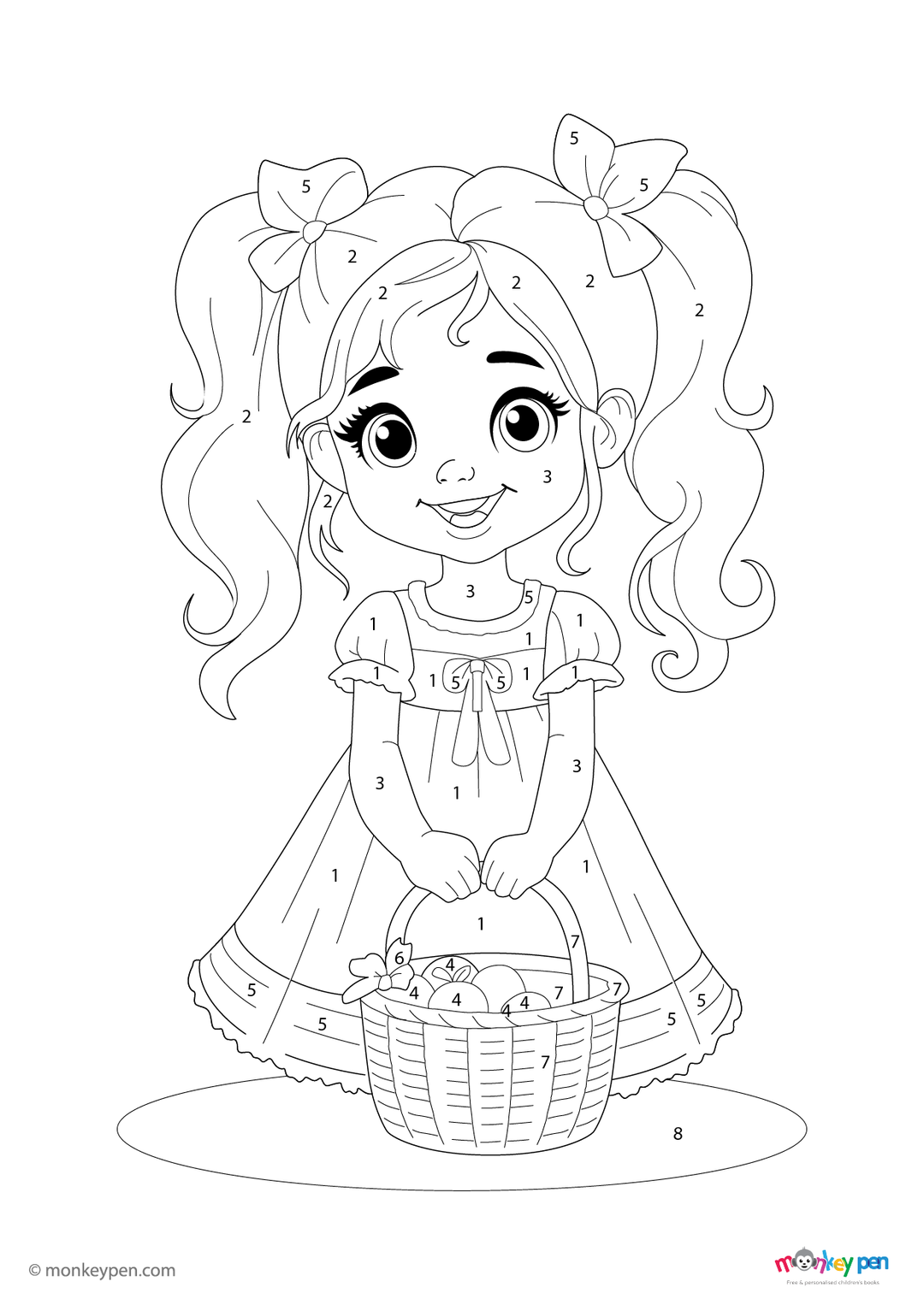 Girl Color by Number – PDF Coloring Activity