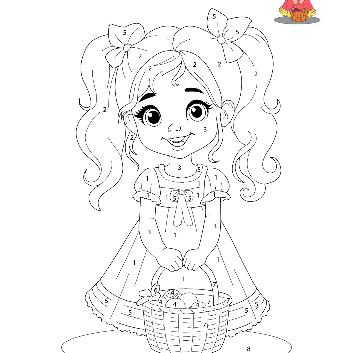 Girl Color by Number – PDF Coloring Activity