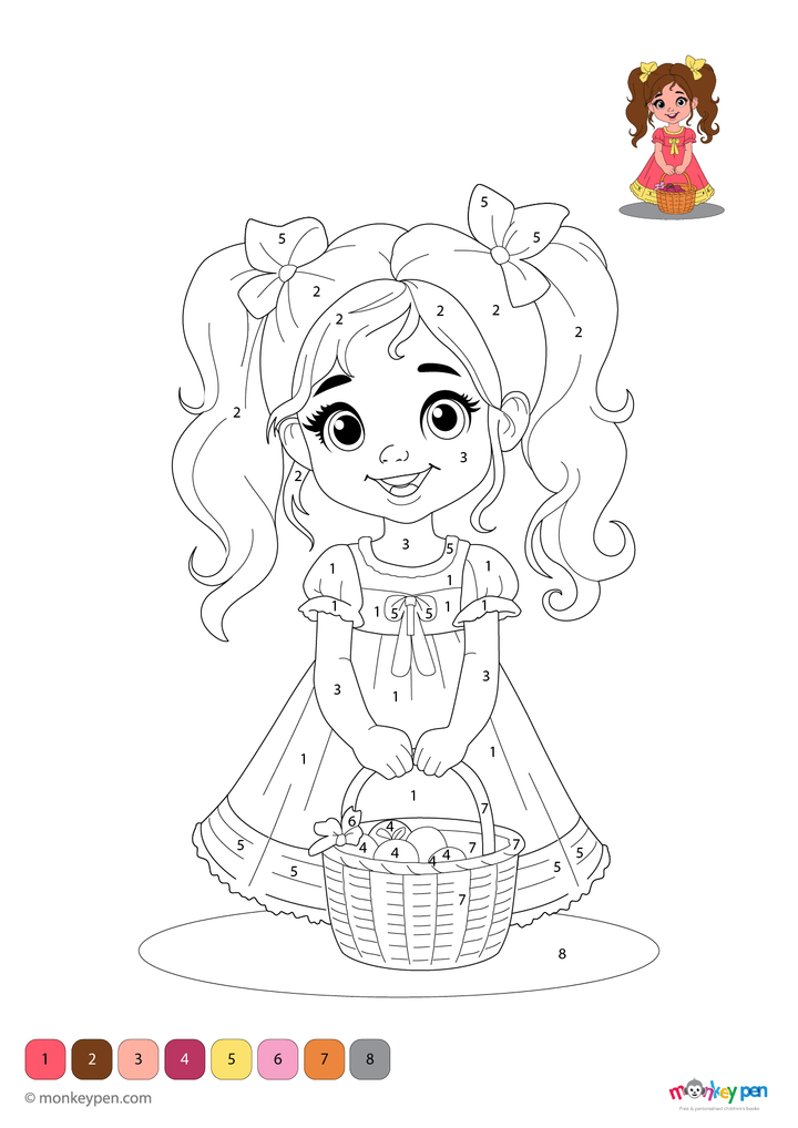 Girl Color by Number – PDF Coloring Activity