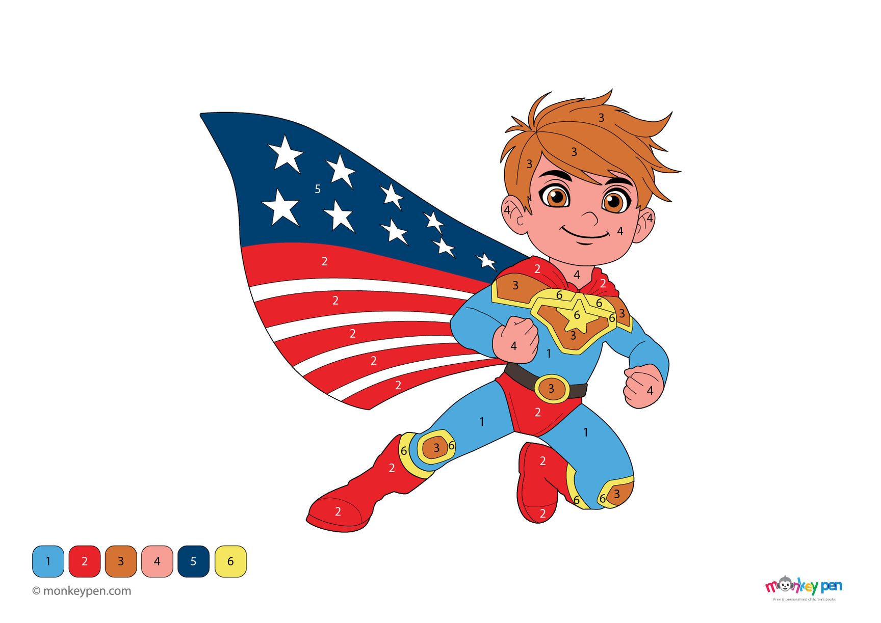 Superhero Color by Number – Fun PDF Activity Sheet